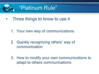 Platinum Rule Communication Styles | PPTX