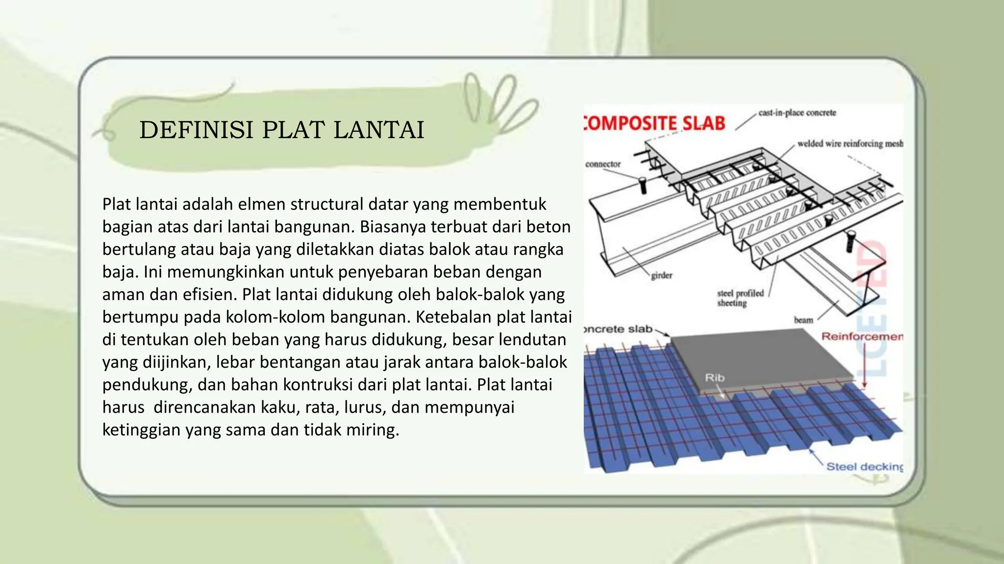 PENGERTIAN PELAT LANTAI PADA BANGUNAN GEDUNG | PPTX