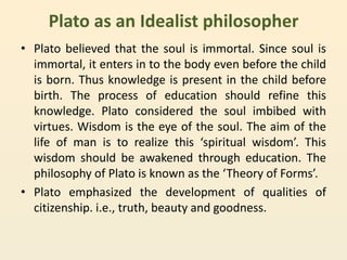 Educational philosophy of Plato | PDF