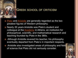 Plato and Aristotle's Views on Poetry by V.Jesinthal Mary | PPTX ...