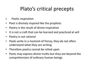 Plato as a literary critic | PPTX
