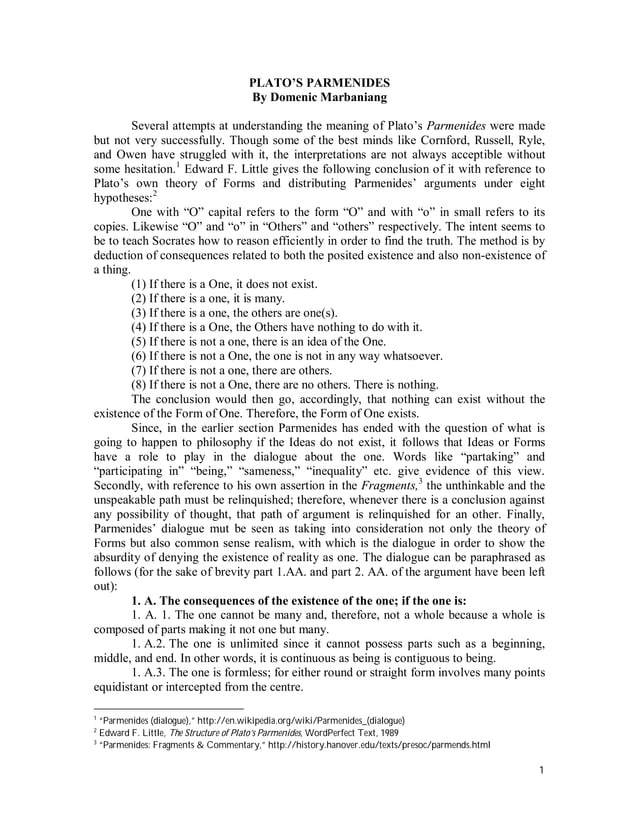 Plato on Parmenides | PDF
