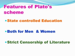 Plato's concept of Education - power point presentation | PPTX