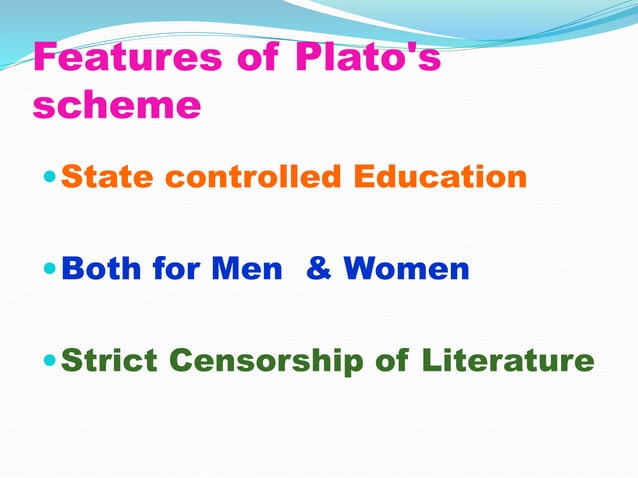 Plato's concept of Education - power point presentation | PPTX