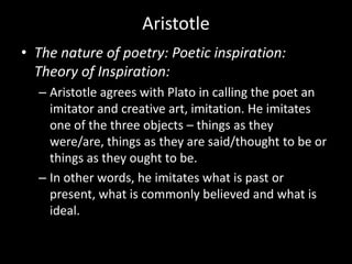 Plato's Objection to Poetry and Aristotle's Defence | PPTX