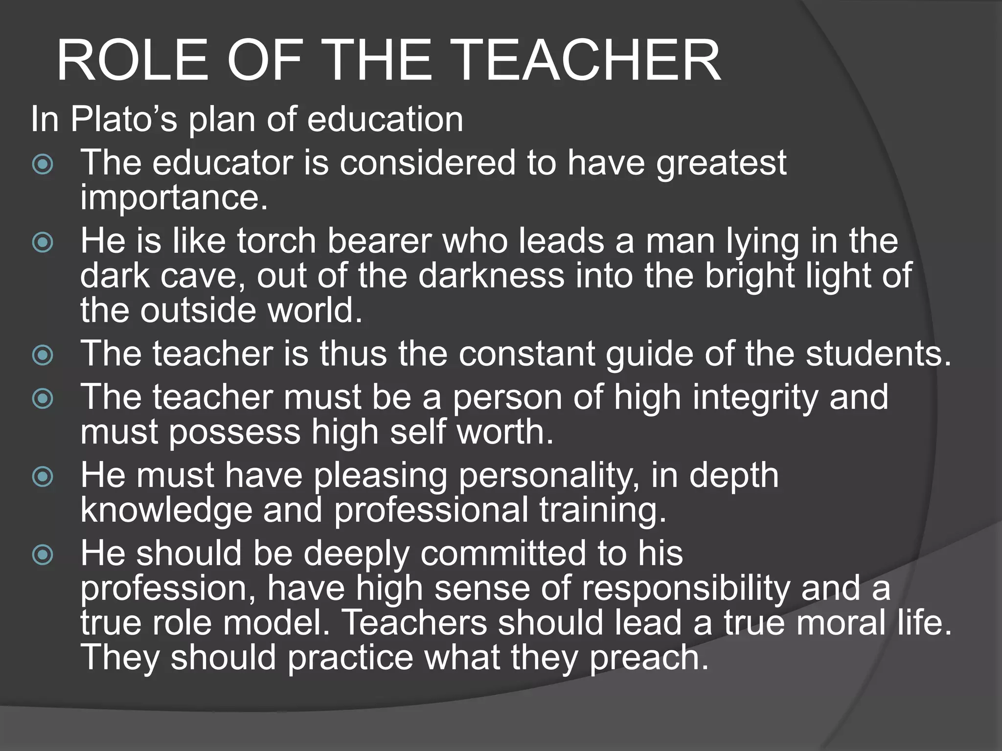 Plato’s philosophy in education | PPTX
