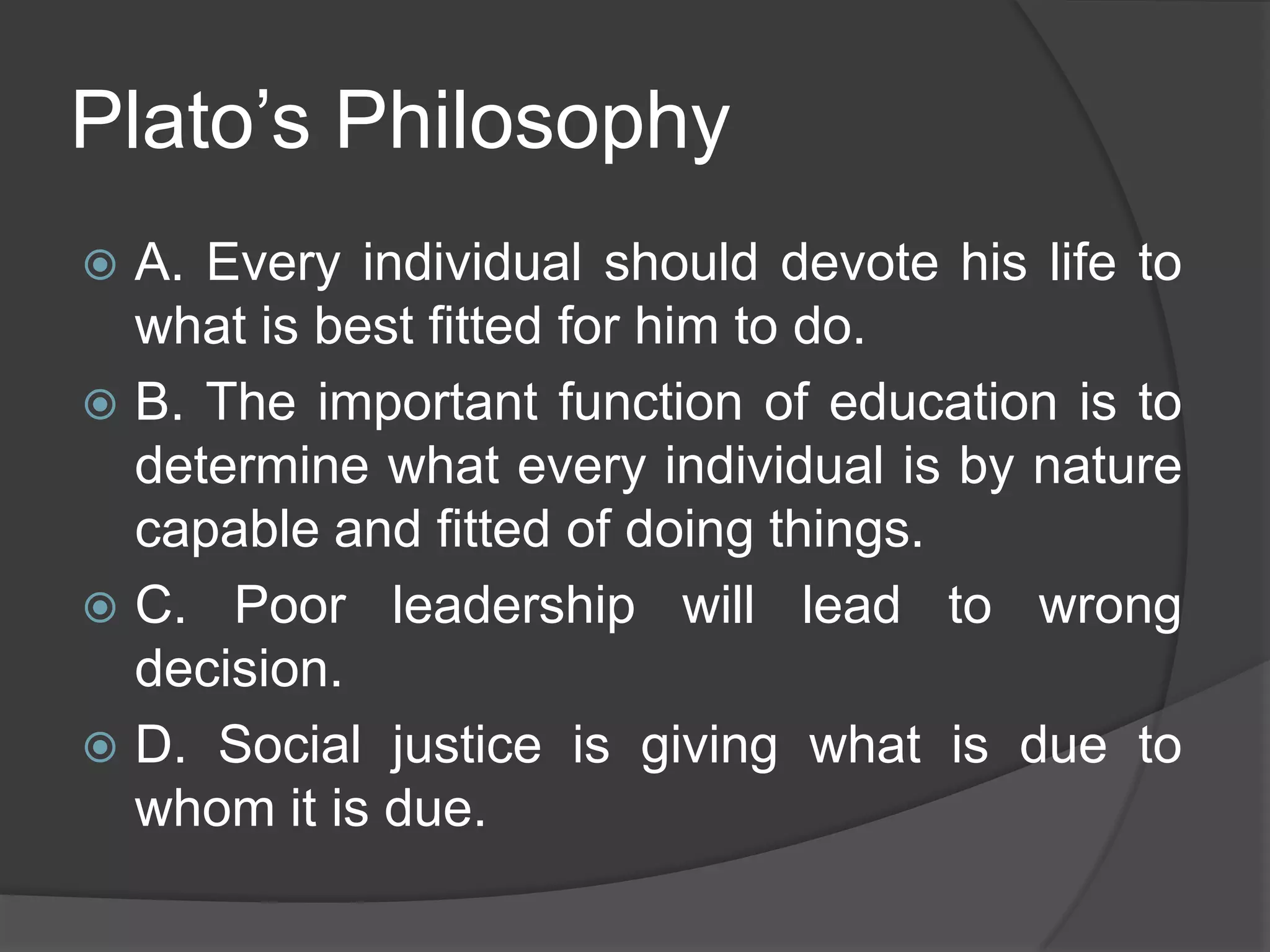 Plato’s philosophy in education | PPTX