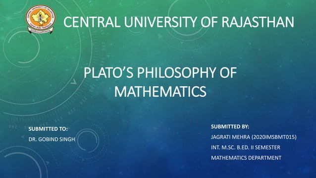 Plato's Philosophy of Mathematics | PPTX