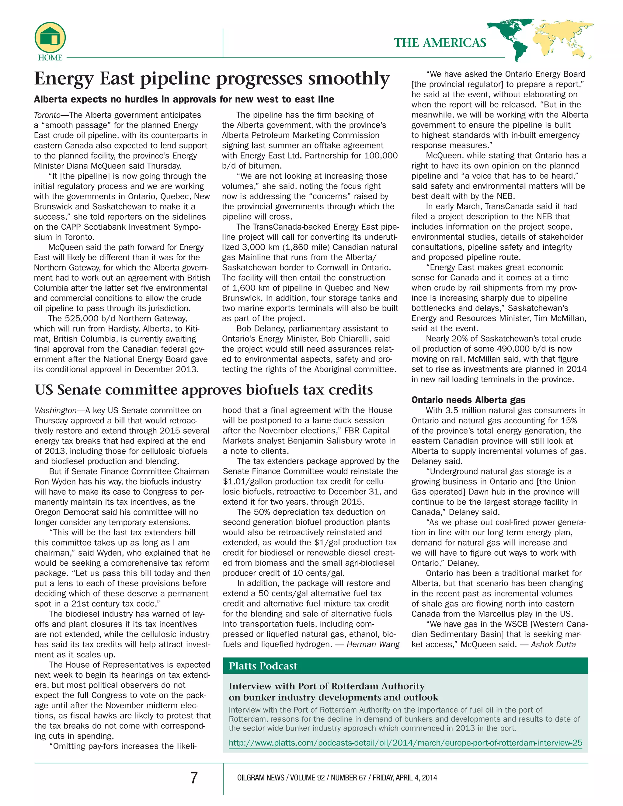 Platts oilgram news 20140404 | PDF