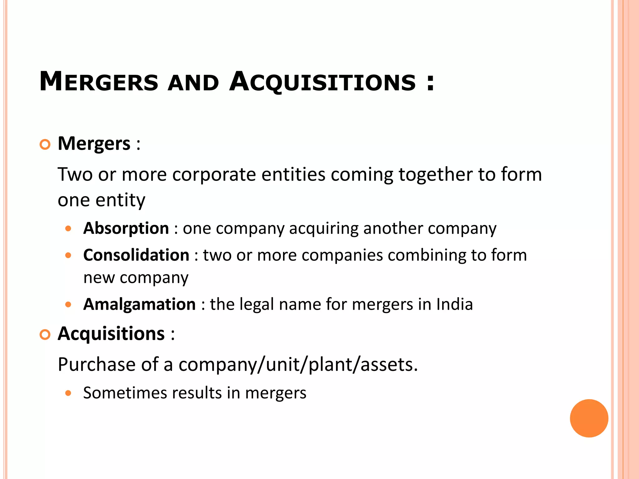 Plausible and dubious reasons for mergers | PPSX