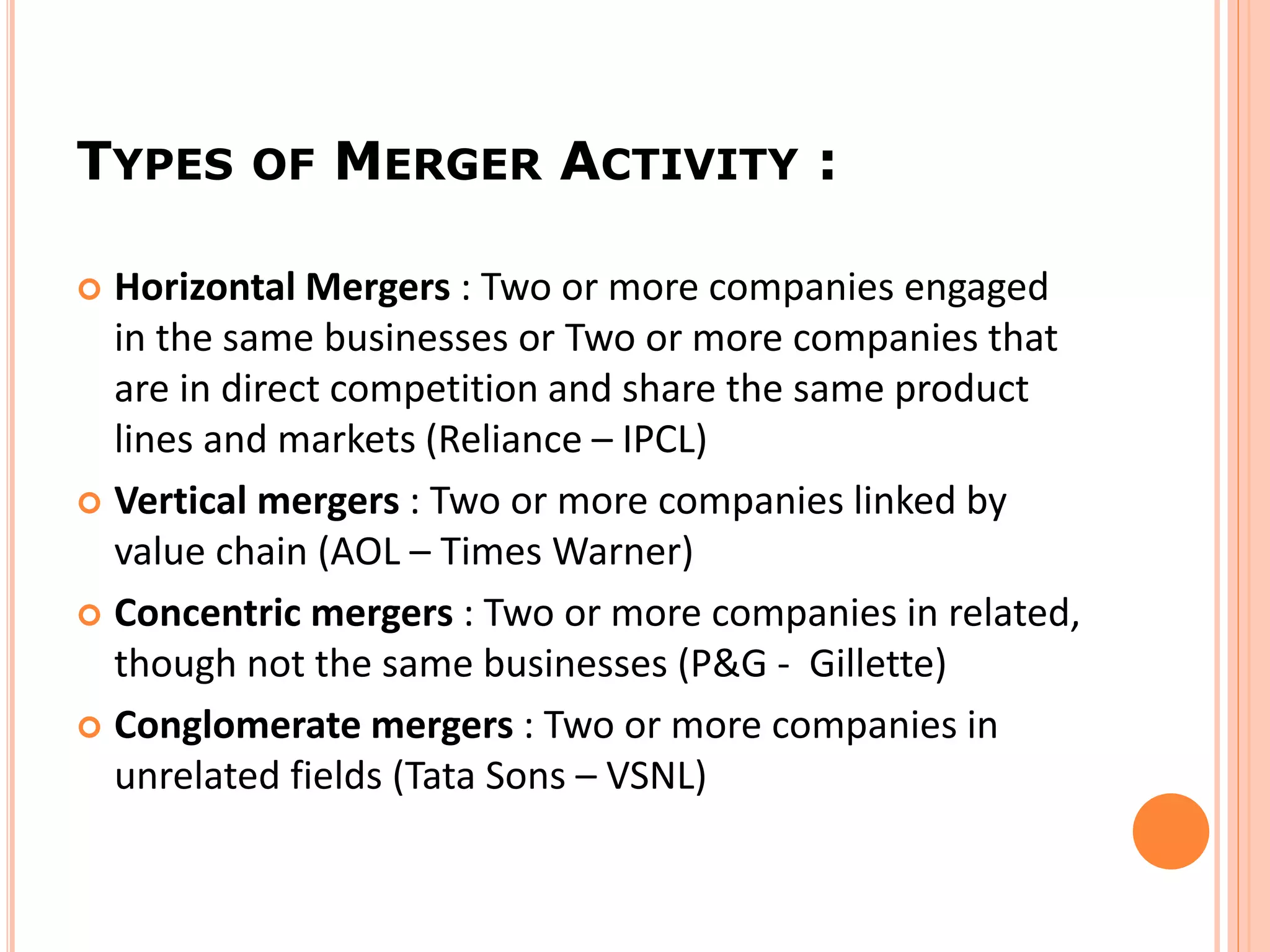Plausible and dubious reasons for mergers | PPSX