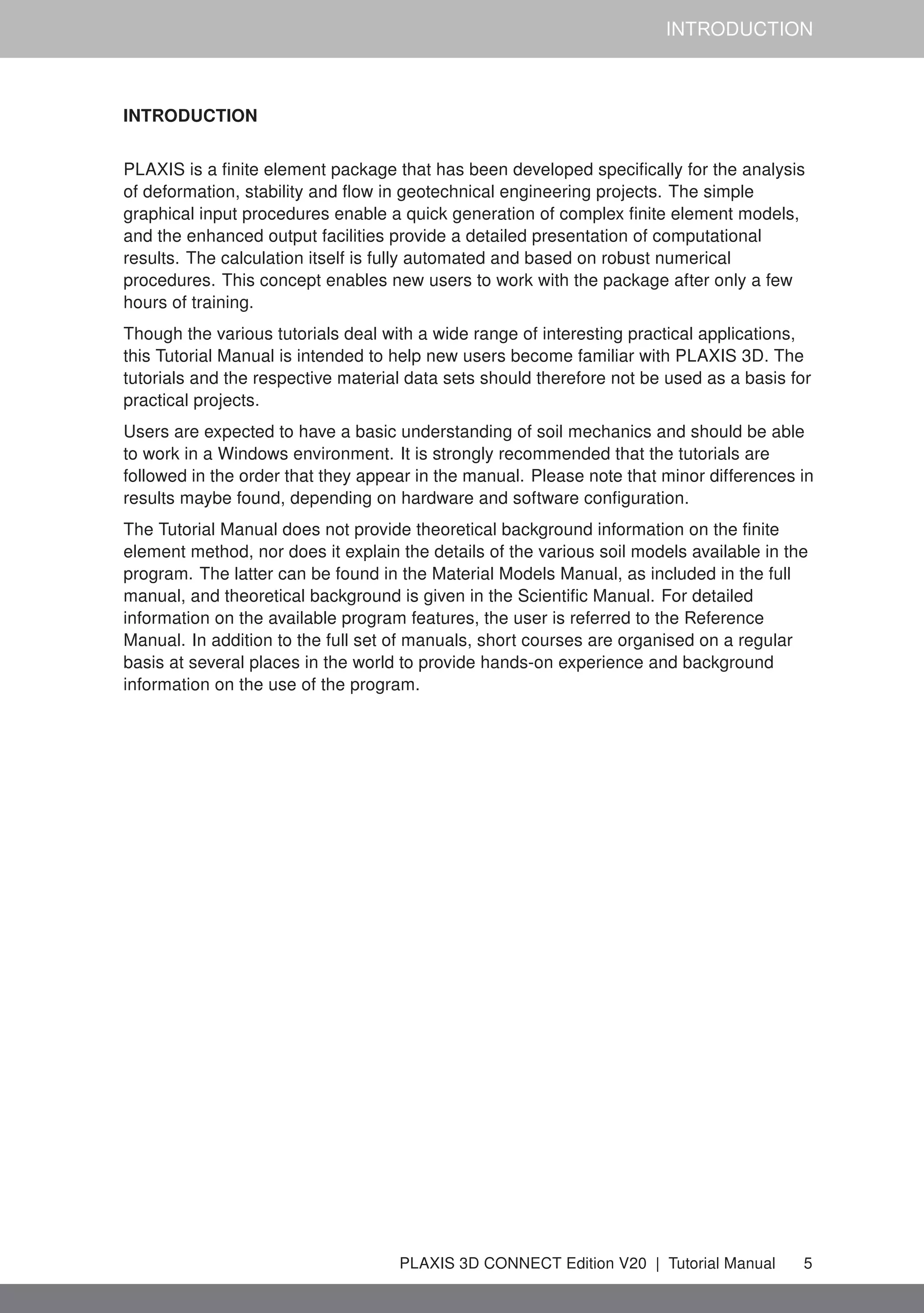 Plaxis 3d tutorial manual | PDF