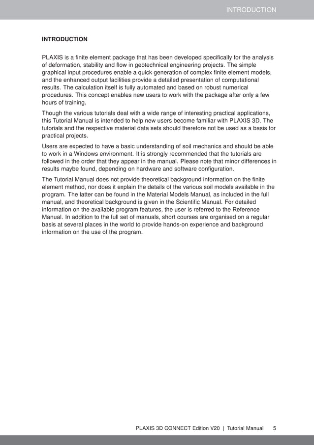 Plaxis 3d tutorial manual | PDF
