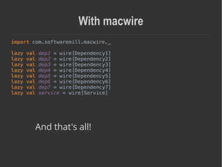 Compile time dependency injection in Play 2.4 with macwire | PDF | Programming Languages | Computing