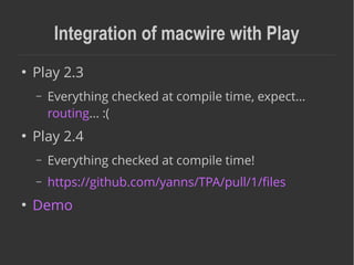 Compile time dependency injection in Play 2.4 with macwire | PDF | Programming Languages | Computing