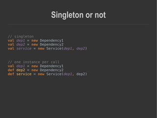 Compile time dependency injection in Play 2.4 with macwire | PDF | Programming Languages | Computing