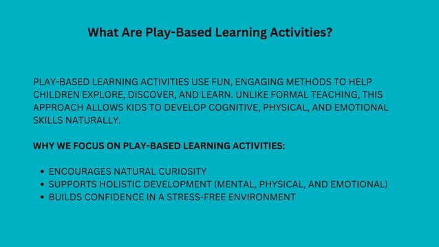Play-Based Learning Activities: The Path to Holistic Child Development ...