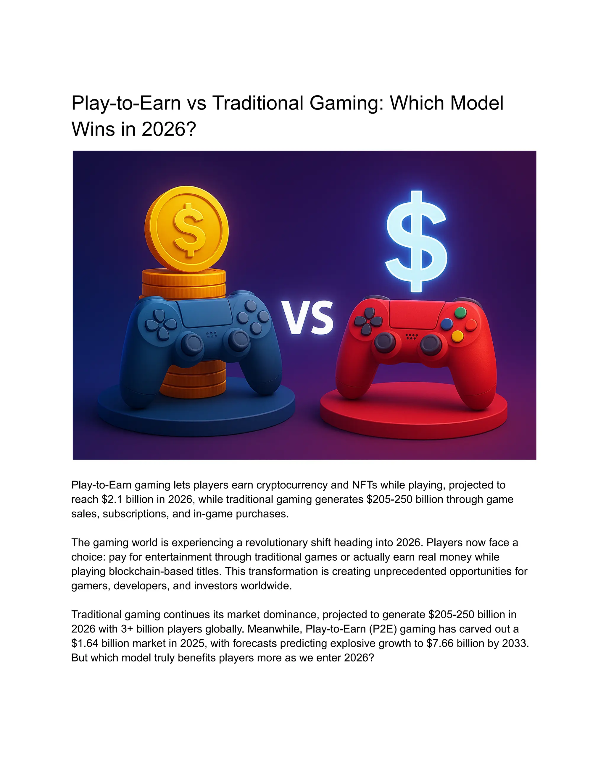 Play-to-Earn vs Traditional Gaming_ Which Model Wins in 2026.pdf