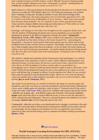 Play As An Integral Part Of Learning | PDF