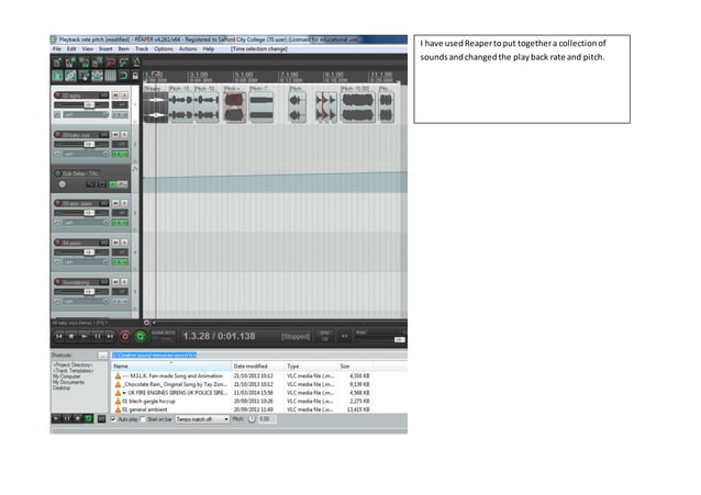 Playback rate and pitch | DOCX | Audio Production | Content Production