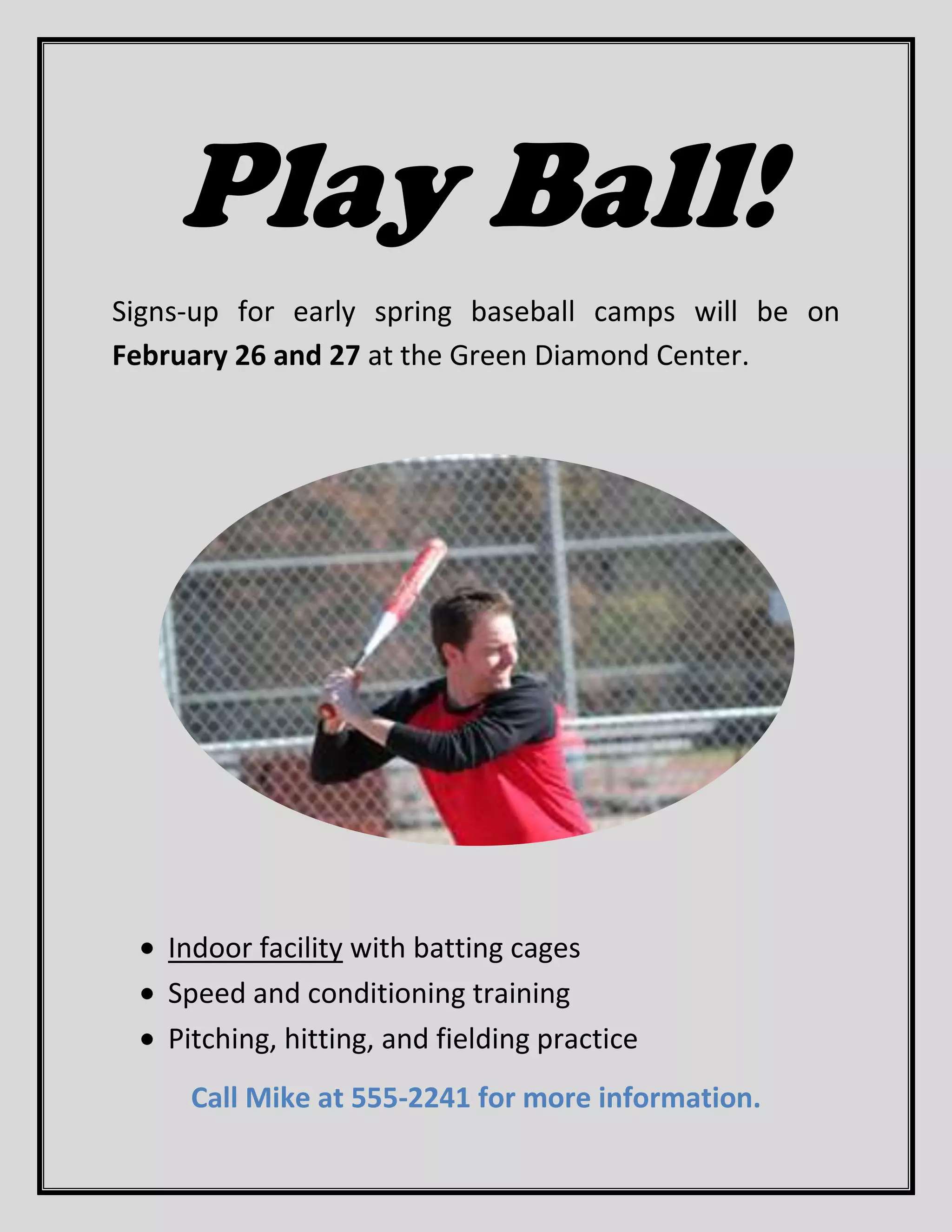 Play ball flyer | DOCX