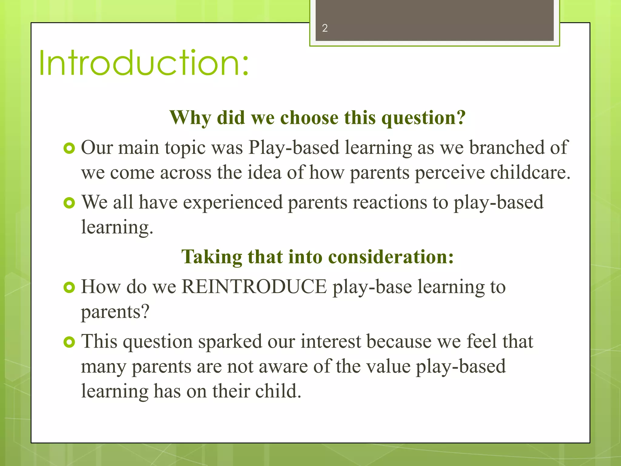 Play based learning | PPTX