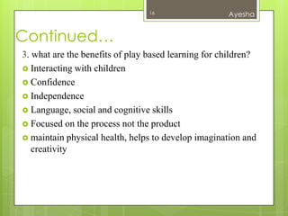 Play based learning | PPTX