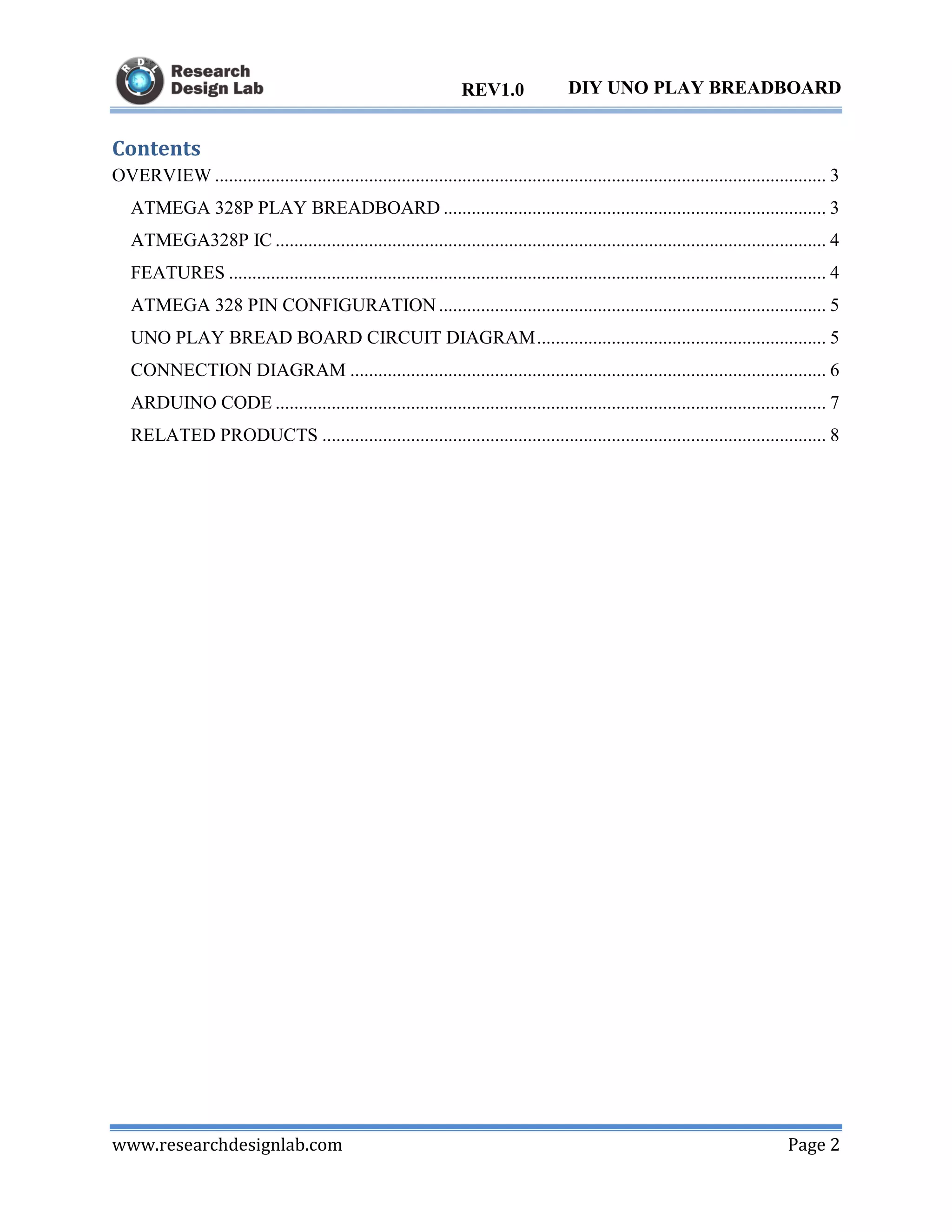 DIY UNO Play Breadboard ATMEGA328P with FT232 Breakout Board | PDF