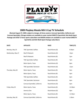 Comcast Sportsnet California Schedule