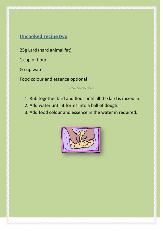Play dough recipes | DOCX