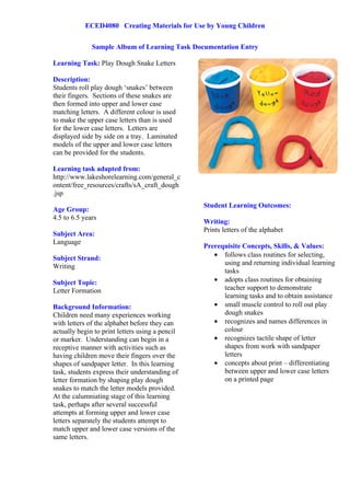 Play dough snake letters | DOC