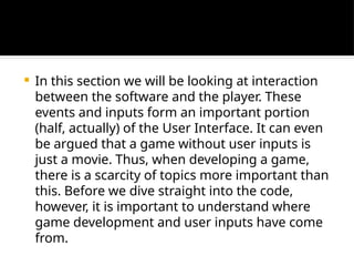 Gamedevelopment - Player Input and Events.pptx