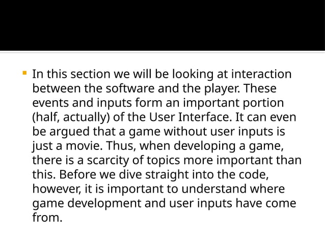 Gamedevelopment - Player Input and Events.pptx