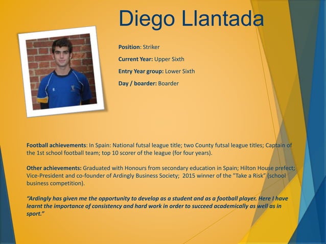 Football player profiles | PPT