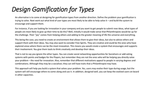 Gamification Player / User Types HEXAD | PPTX