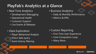 PlayFab analytics gdc | PDF | Cloud Computing | Internet