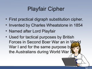 knowing/understanding playfair cipher.ppt