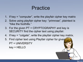 knowing/understanding playfair cipher.ppt