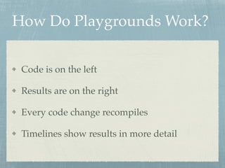 Playgrounds: A Swift Introduction | PDF