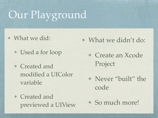 Playgrounds: A Swift Introduction | PDF