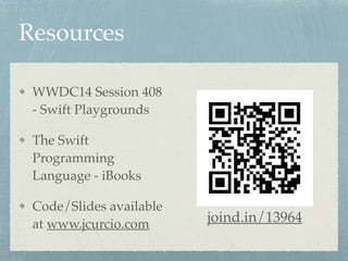 Playgrounds: A Swift Introduction | PDF