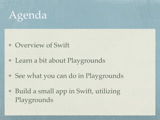 Playgrounds: A Swift Introduction | PDF