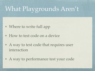 Playgrounds: A Swift Introduction | PDF