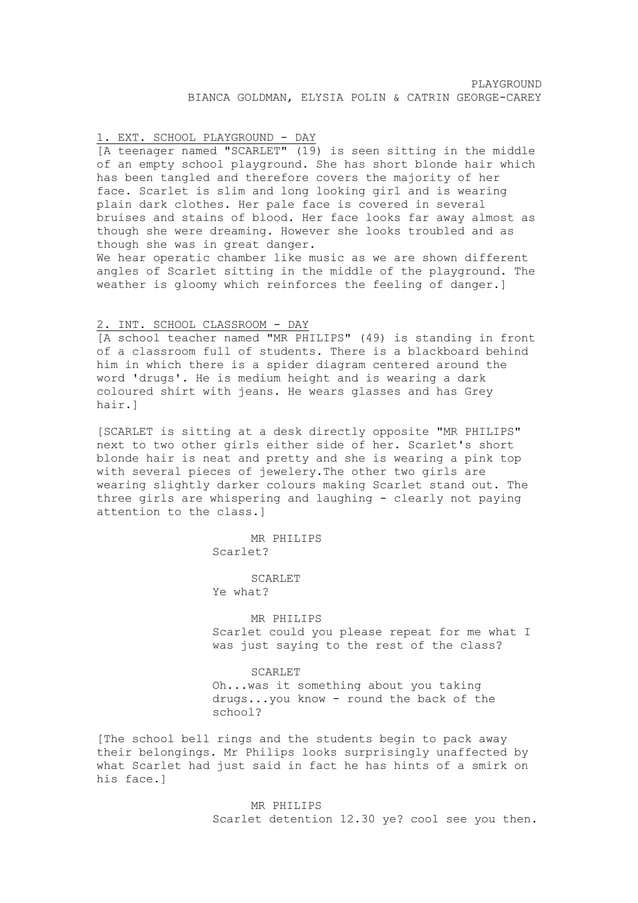 Playground script | DOCX