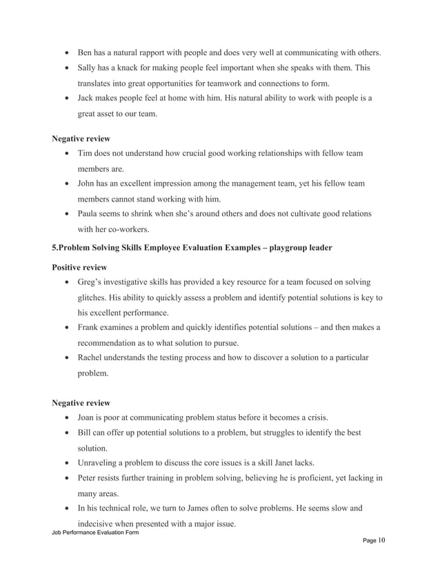 Playgroup leader performance appraisal | PDF