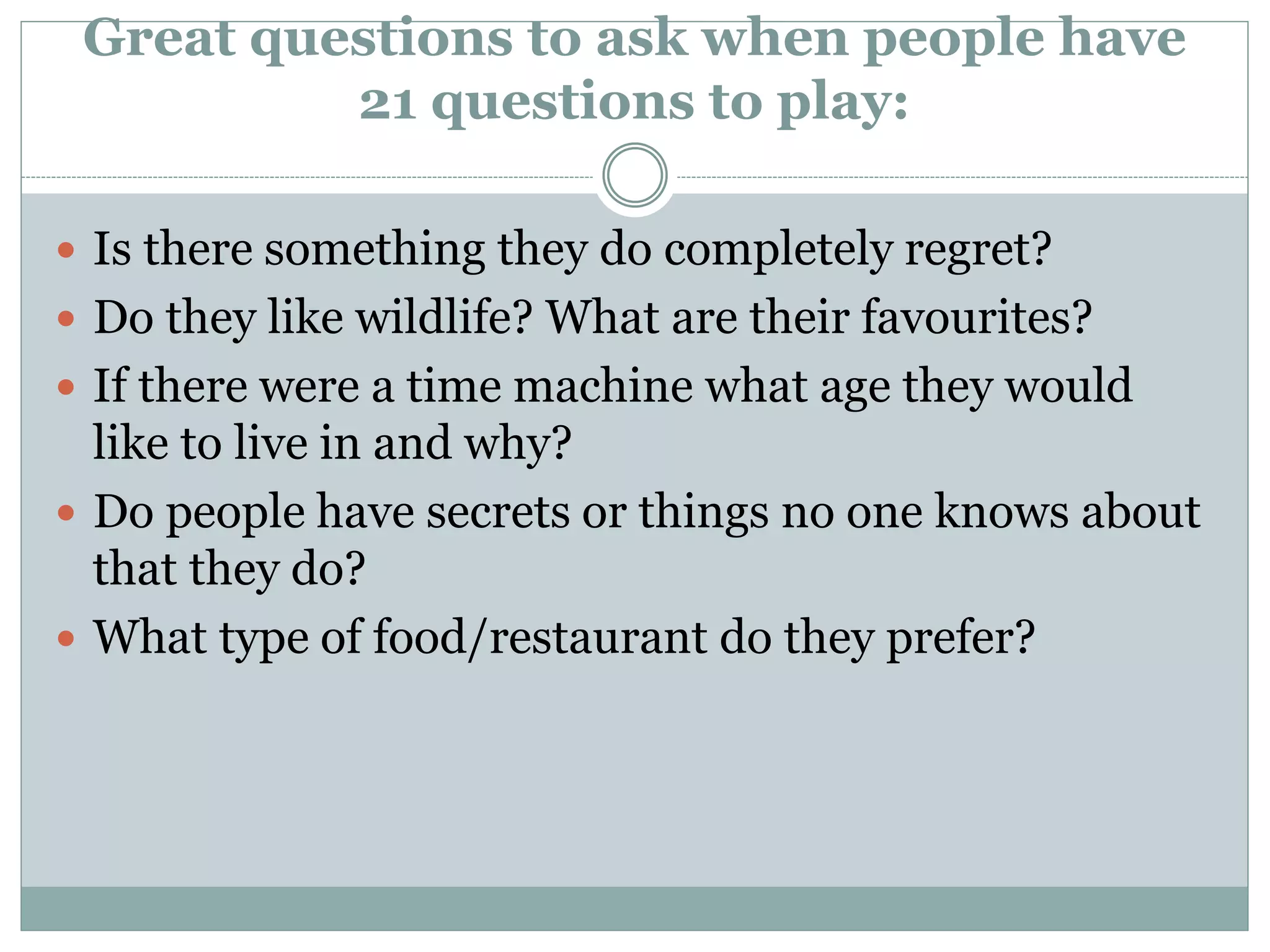 Playing 21 questions game | PPT