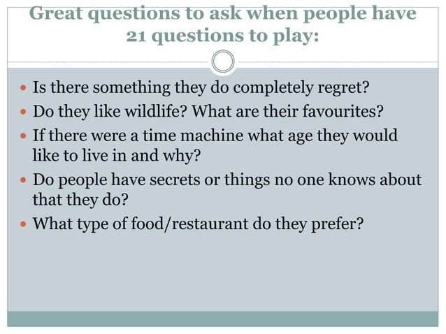 Playing 21 questions game | PPT
