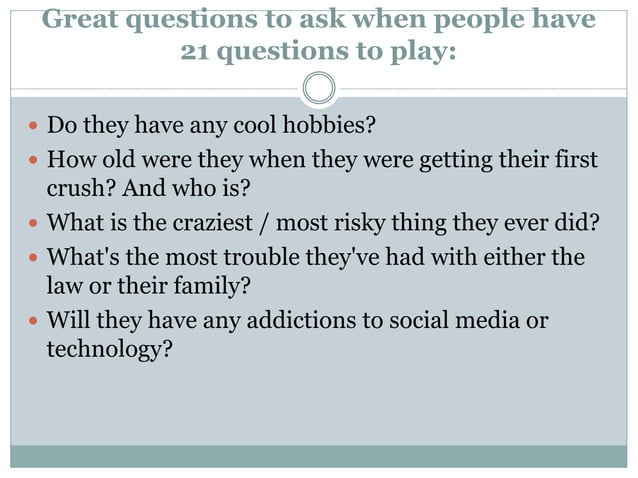 Playing 21 questions game | PPT