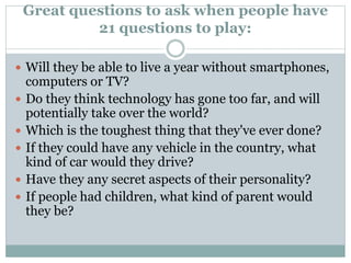 Playing 21 questions game | PPT