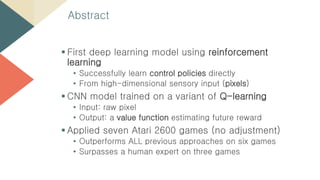 Playing Atari with Deep Reinforcement Learning | PDF
